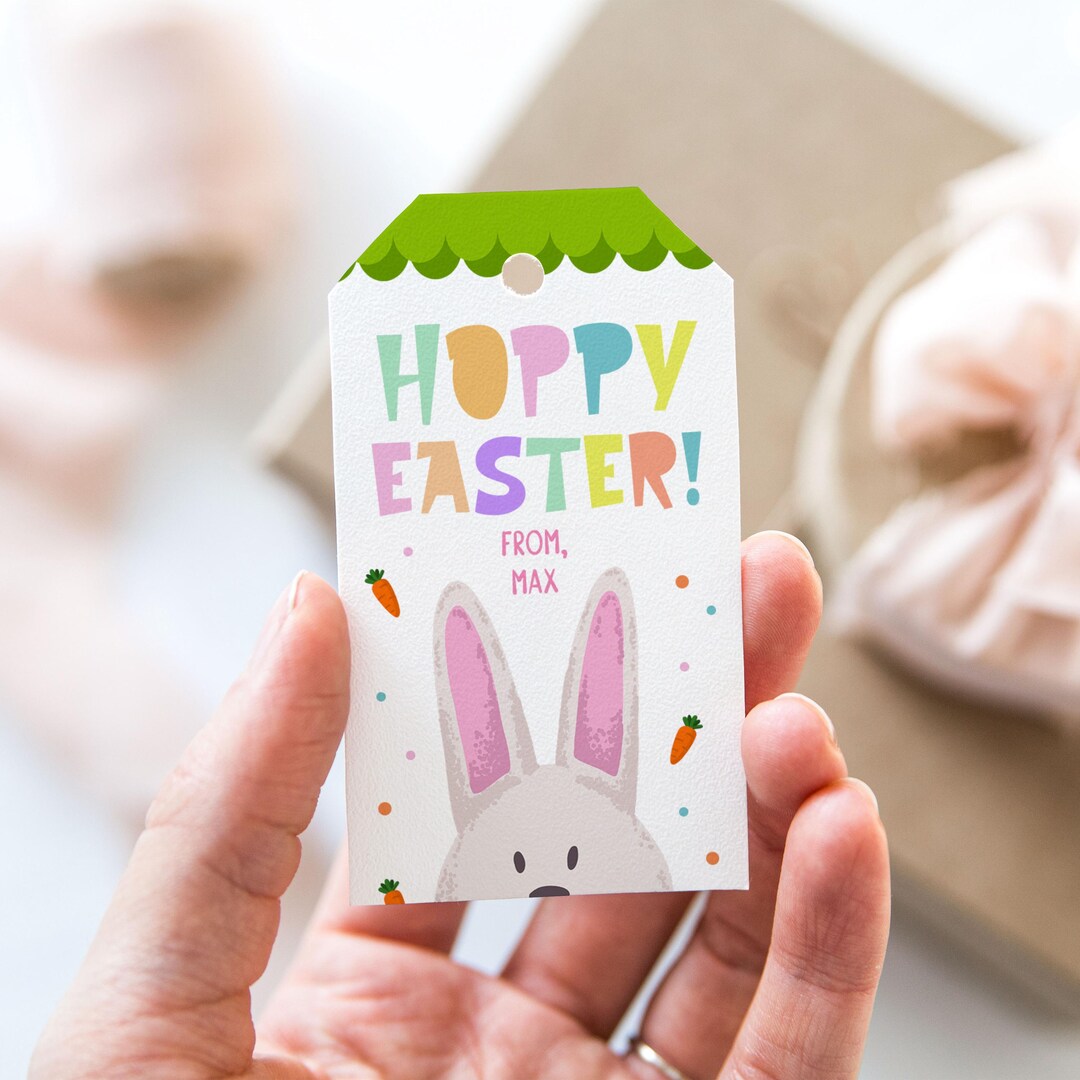 Easter Hunt Favor Tags Editable Fun Bunny Easter Egg Hunt Party Tag ...