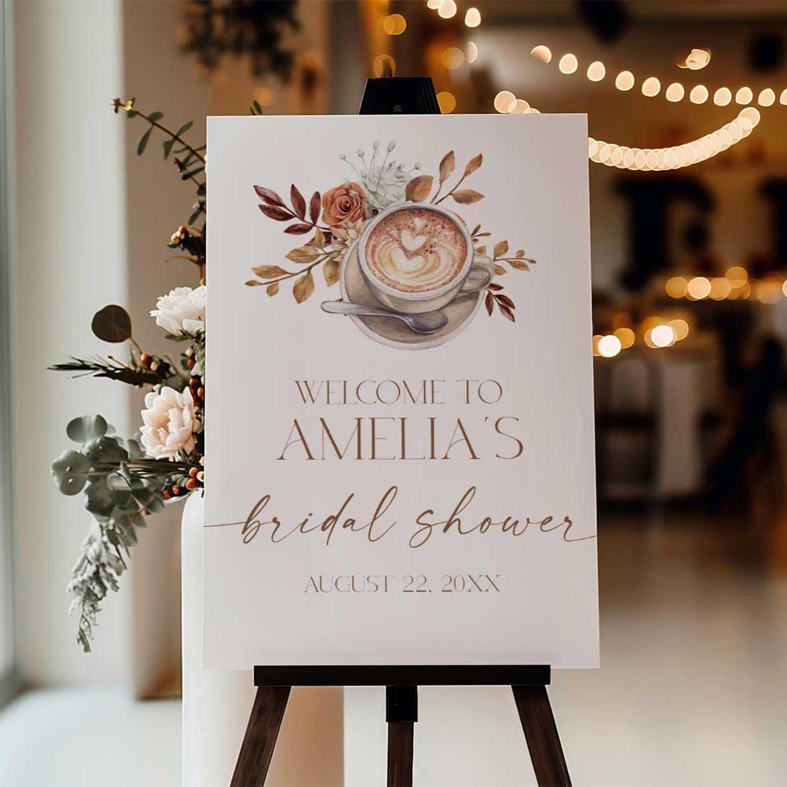 Coffee Bridal Shower Welcome Sign, Love is Brewing Bridal Shower ...