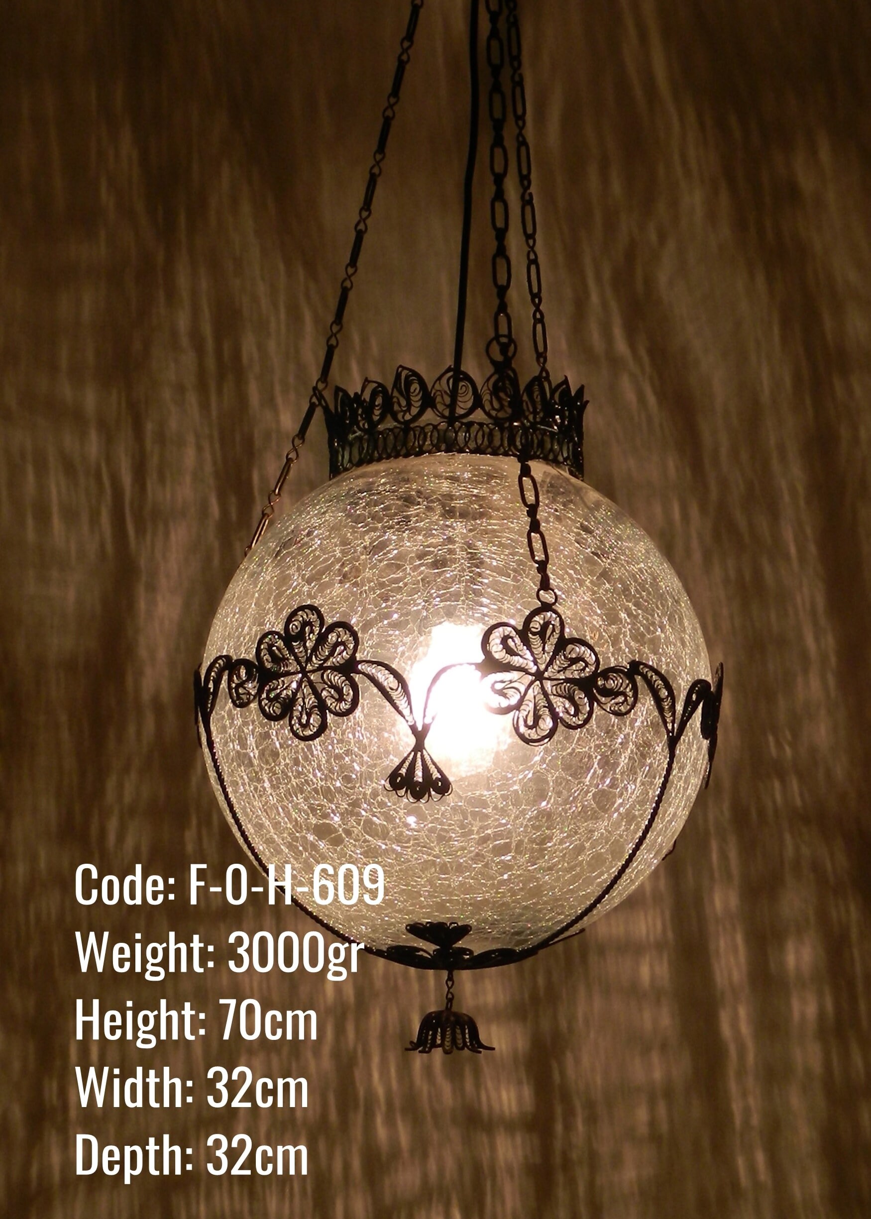 Anatolian Lamp Single Hanging Ball Shape 20-25-30-35cm Glass - Etsy