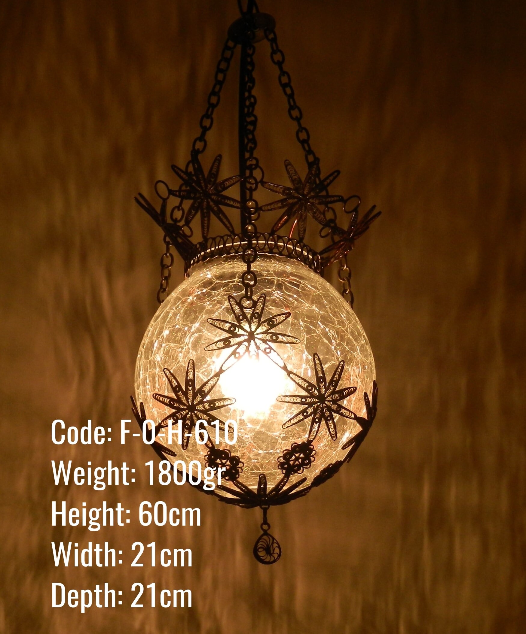 Anatolian Lamp Single Hanging Ball Shape 20-25-30-35cm Glass - Etsy