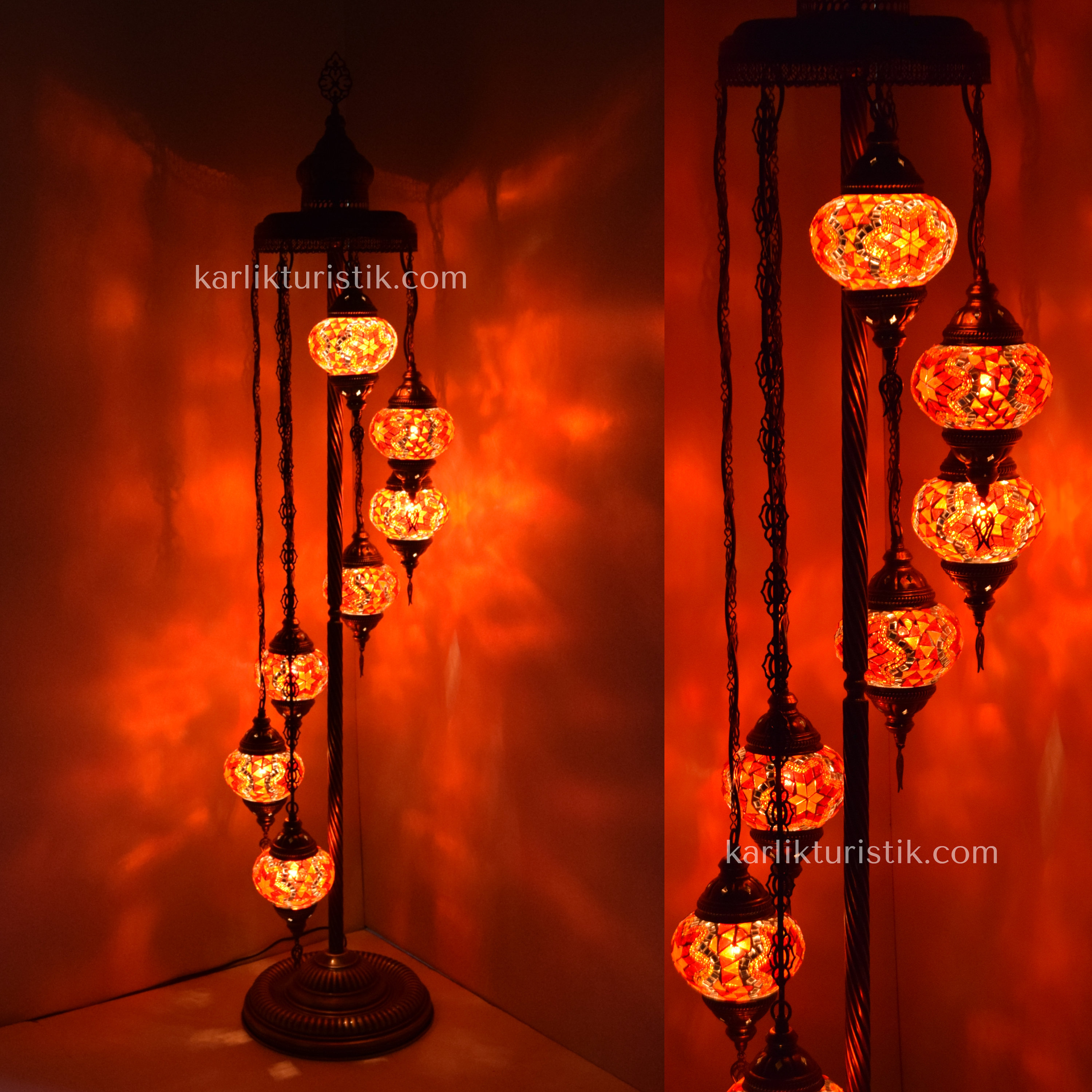 Turkish Mosaic Standing Lamp ,mosaic Floor Lamp,handmade 7 Ball ...