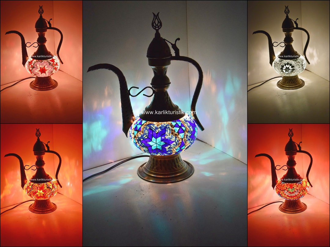 Mosaic Ewer Shape Table Lamp Mosaic Ewer Lamp Turkish Handmade Gift ...