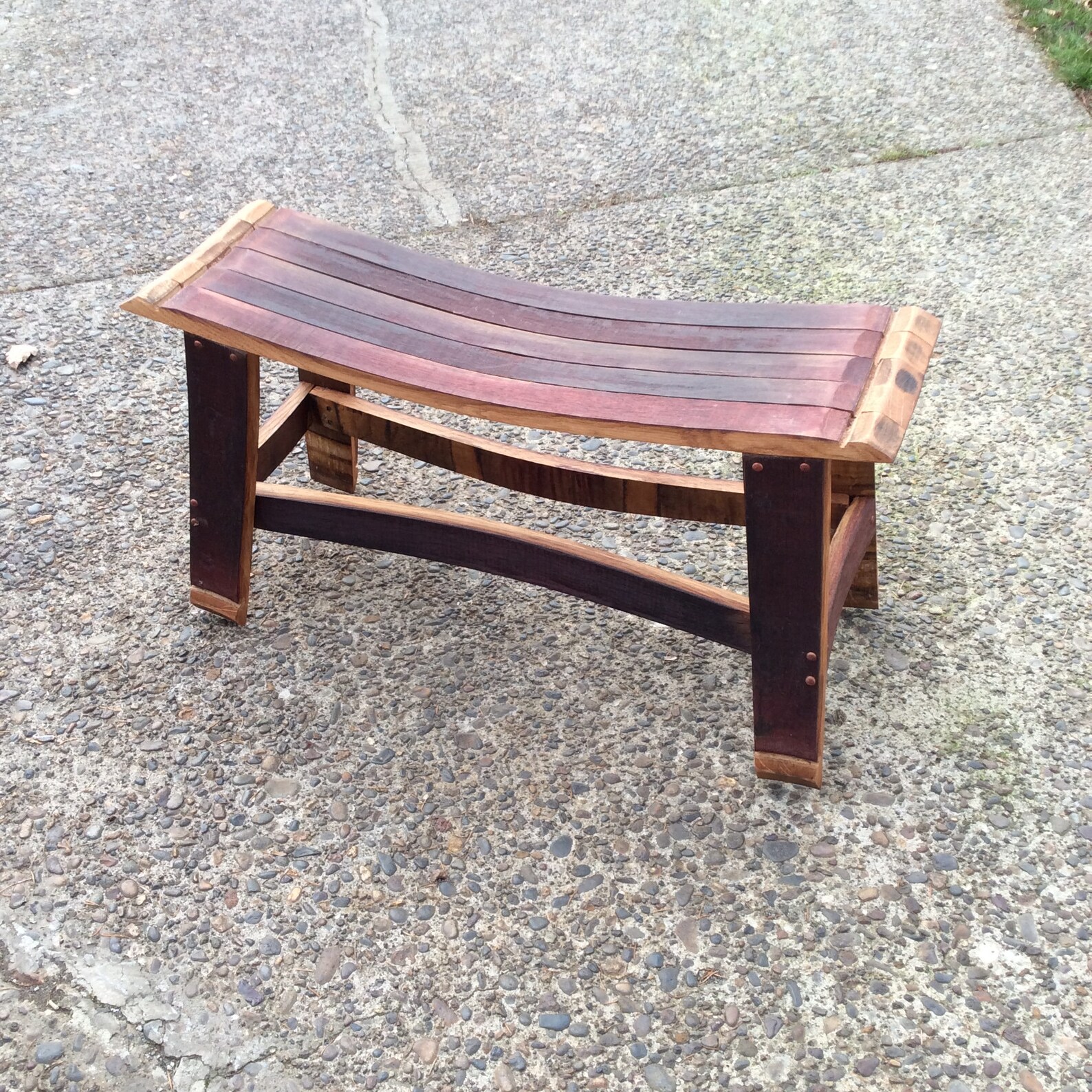 Wine Barrel Bench - Etsy