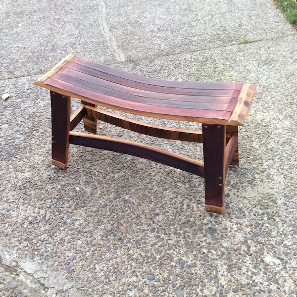 Wine Barrel Bench - Etsy