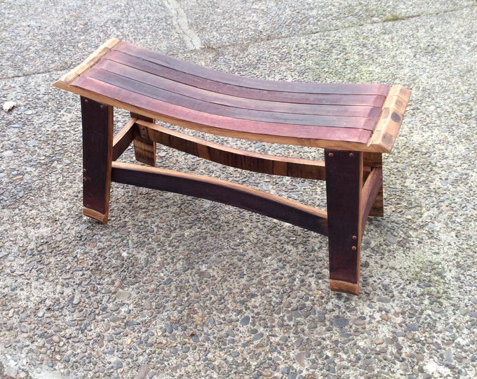 Wine Barrel Bench - Etsy