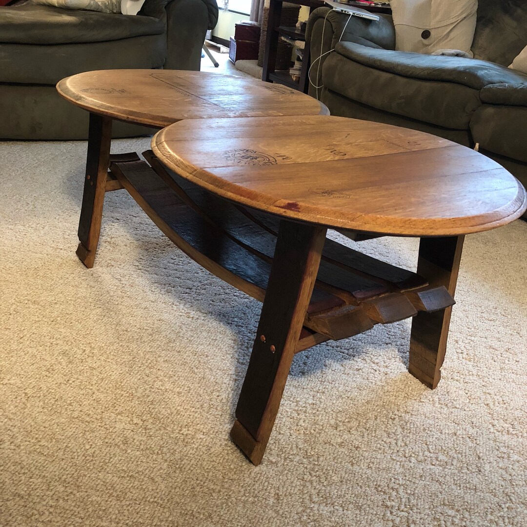 Wine Barrel Double Head Coffee Table - Etsy