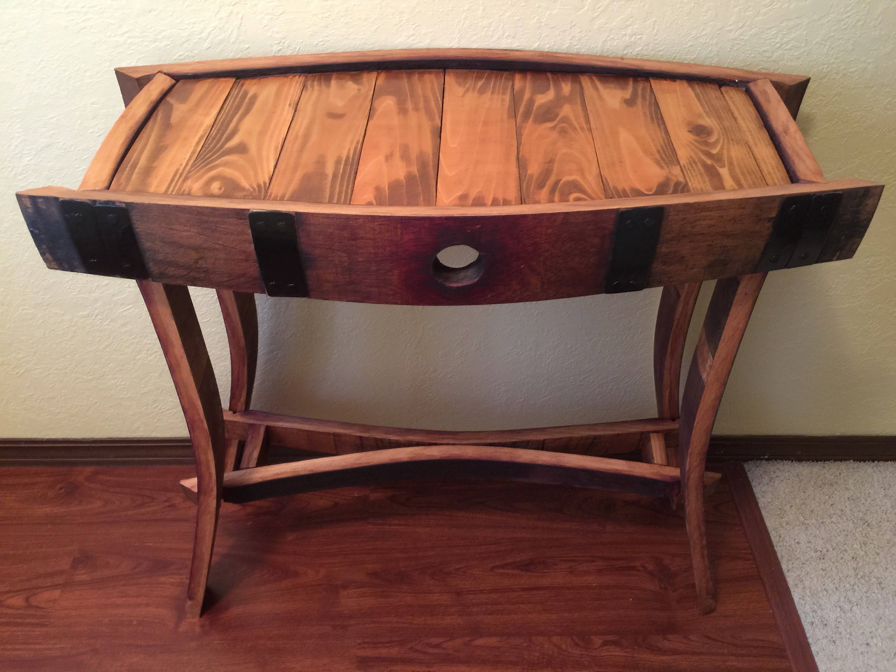 Wine Barrel Hall Table - Etsy