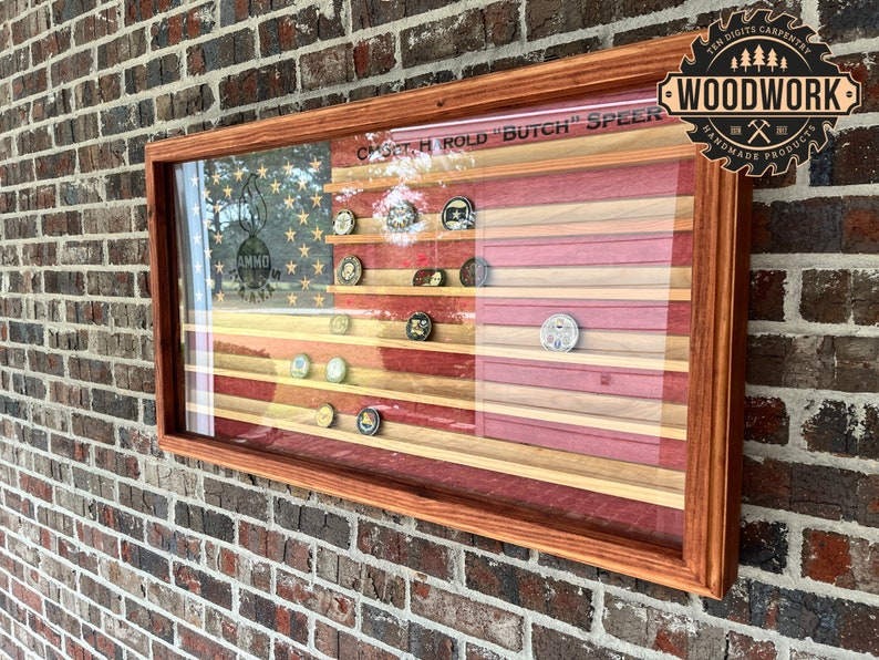 XL US Flag Challenge Coin Display Case w/ Custom Colored - Etsy