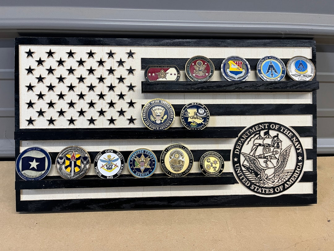 Ready Now! Small Subdued Flag US Navy Seal Challenge Coin Display Flag ...