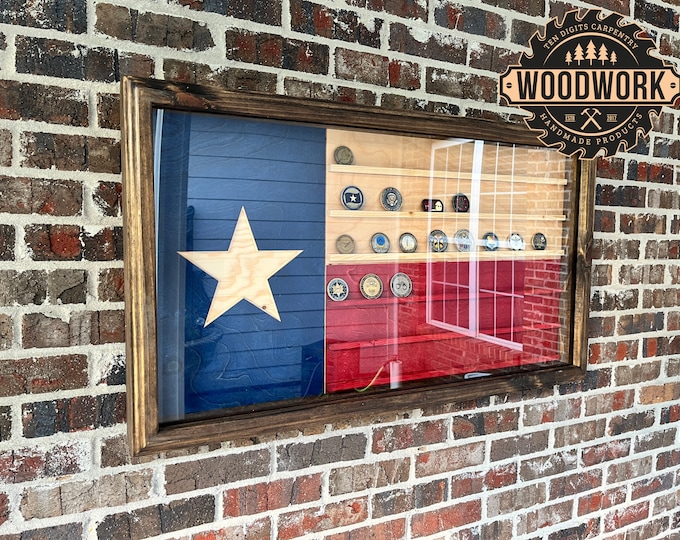 Texas Flag Challenge Coin Display - Etsy