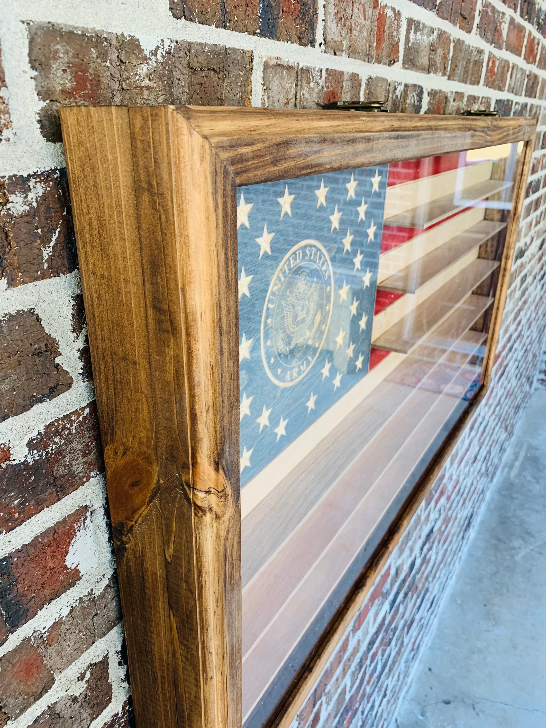 Custom Large US Flag Shadow Box or Shot Glass Display Case | Etsy