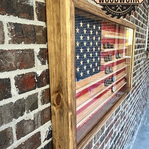 XL US Flag Challenge Coin Display Case W/ Sliding Plexgilass Door ...