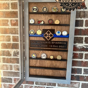 Med Custom I-cnc Vertical Challenge Coin Display Case W/ Hinged Door ...
