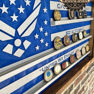 Med US Flag Subdued Silver/blue I-cnc Challenge Coin Case w/ AF Wings ...