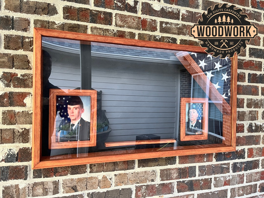 Large Glass Encased Military Shadow Box (does Not Include the Flag) - Etsy