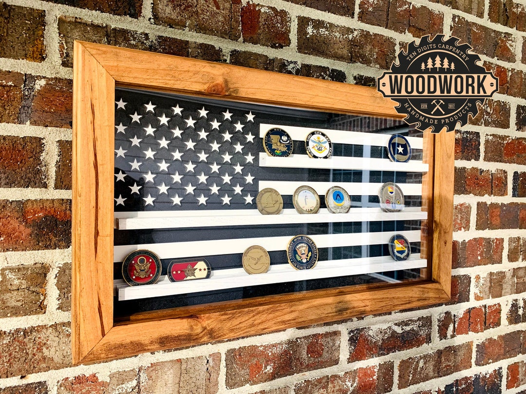 Small US Flag Subdued Black/white I-cnc Challenge Coin Case - Etsy