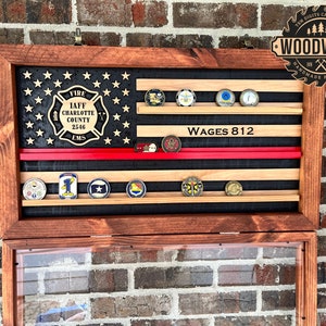 Medium I-cnc black/natural Subdued US Flag Thin Red Line Challenge Coin ...