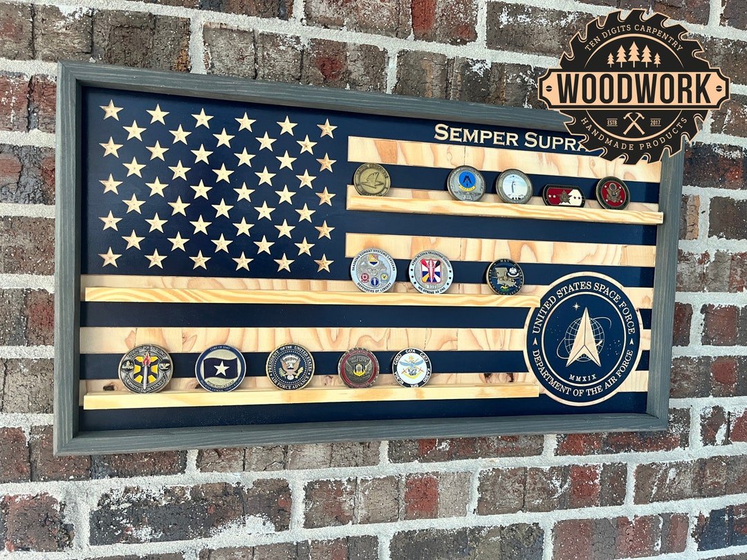 Med US Flag Challenge Coin Case (w/ USSF Emblem) - Etsy