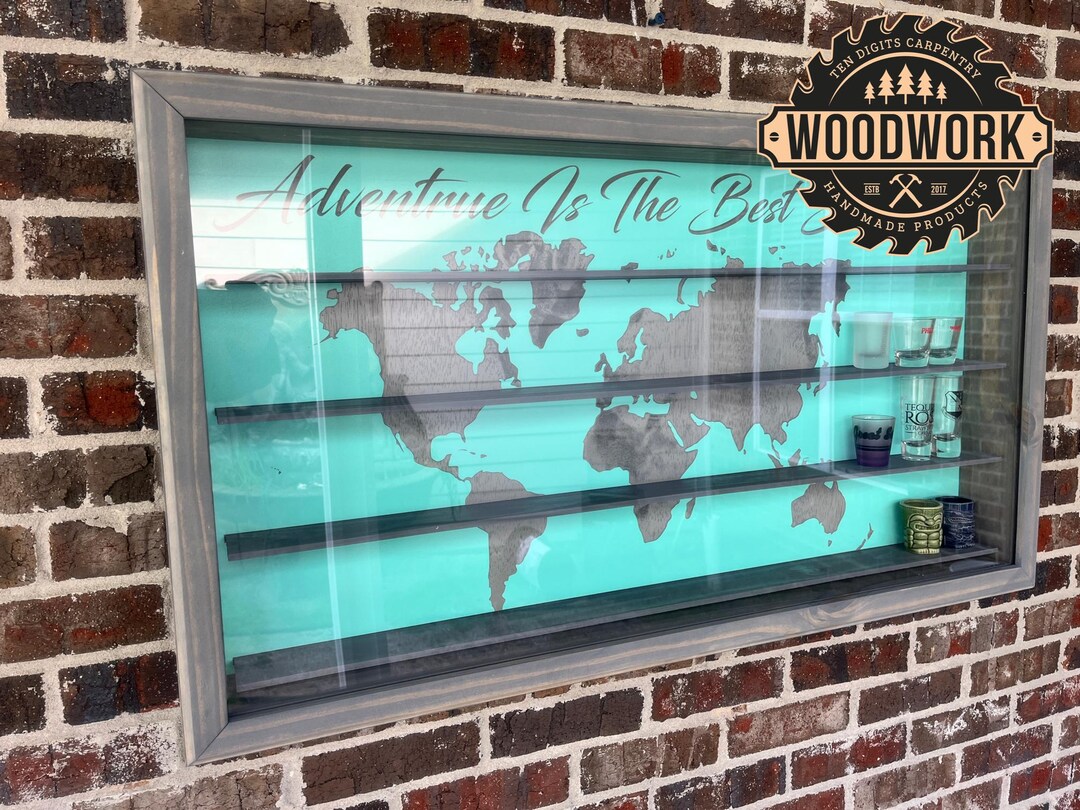 XL Glass Encased Custom Shadow Box or Shot Glass Display Case W ...