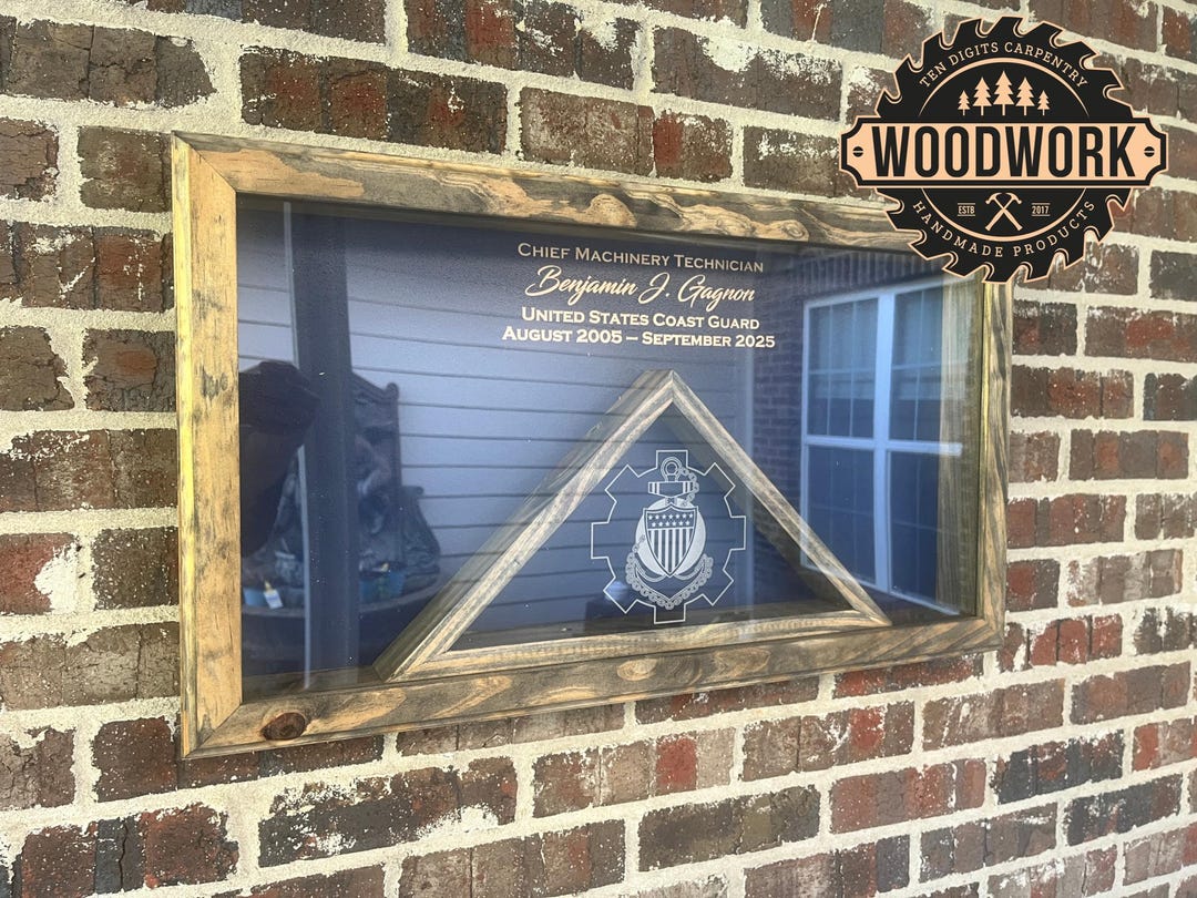 Med Glass Encased Shadow Box Display Case W One Emblem (free ...