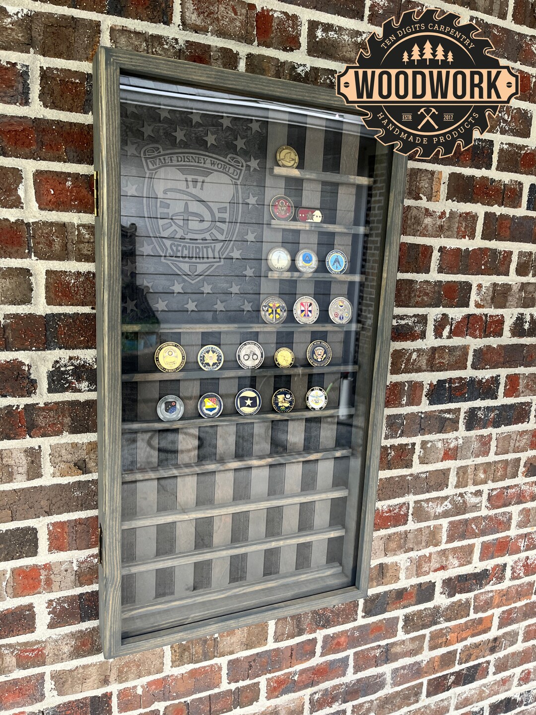 Large US Flag Vertical I-cnc Challenge Coin Display Case - Etsy