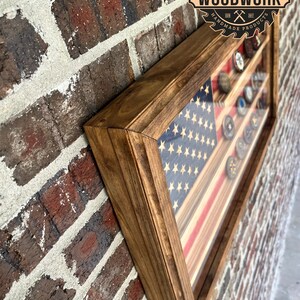 Med Glass Encased US Flag Challenge Coin Display Case W/ Sliding Door ...