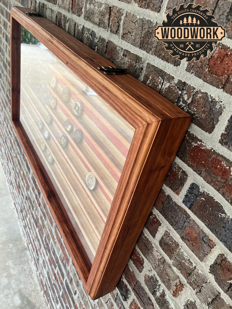XL US Flag Challenge Coin Display Case w/ Custom Colored - Etsy