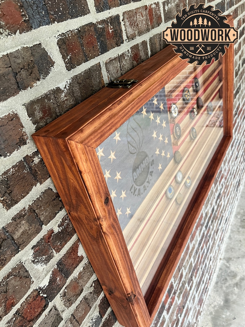 XL US Flag Challenge Coin Display Case w/ Custom Colored - Etsy