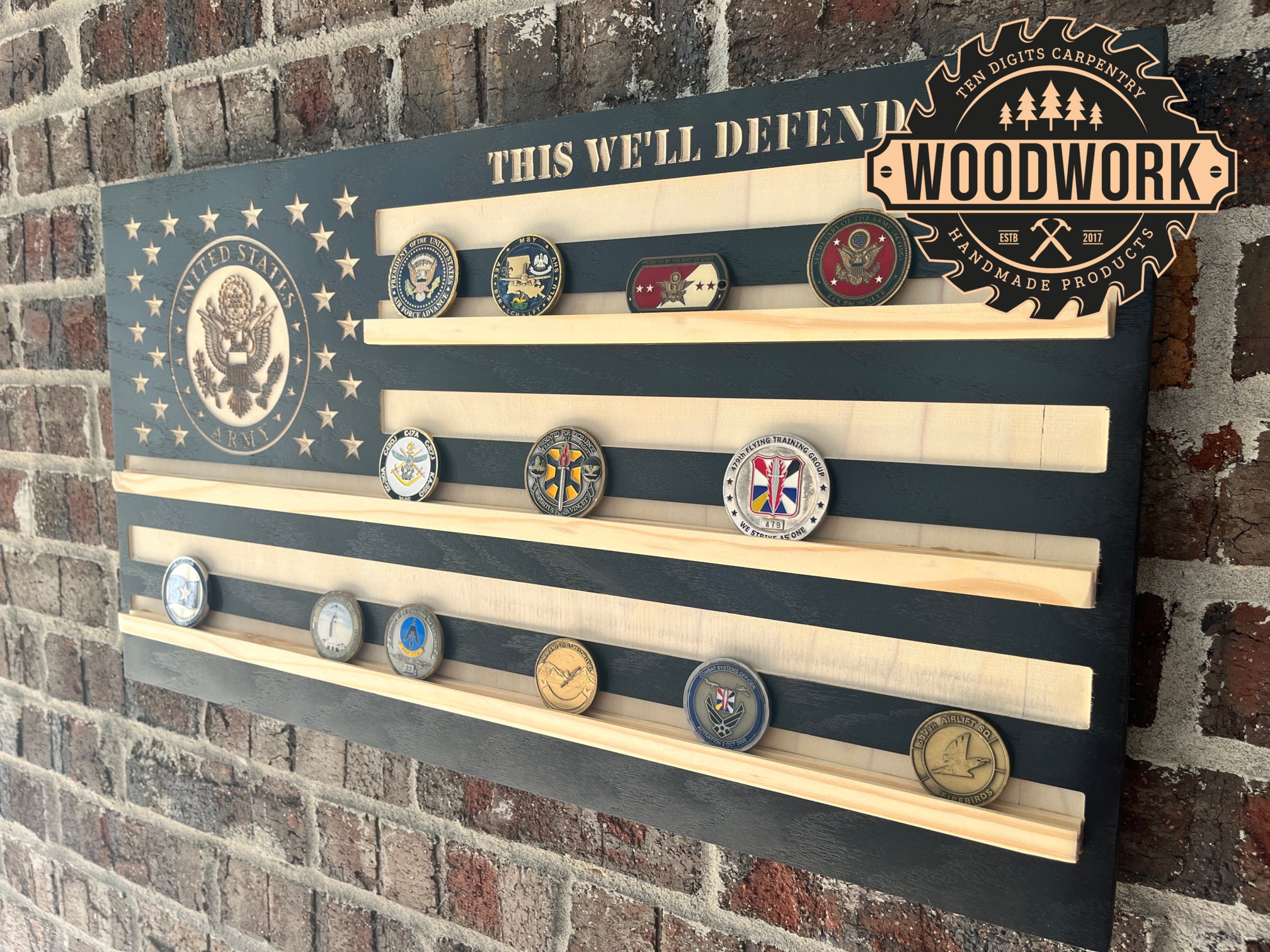 Medium Subdued US Flag Challenge Coin Display Flag united - Etsy