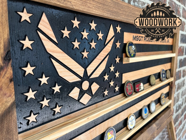 Med US Flag Subdued Black/natural I-cnc Challenge Coin Case - Etsy