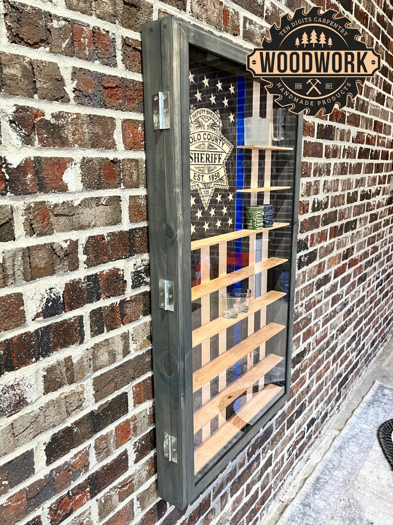 Large Subdued Thin Blue Line Vertical US Flag Shot Glass - Etsy