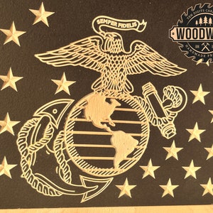 Medium Subdued US Flag Challenge Coin Display Flag (USMC Emblem) - Etsy