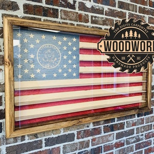 XL US Flag Shadow Box or Shot Glass Display Case w/ free | Etsy