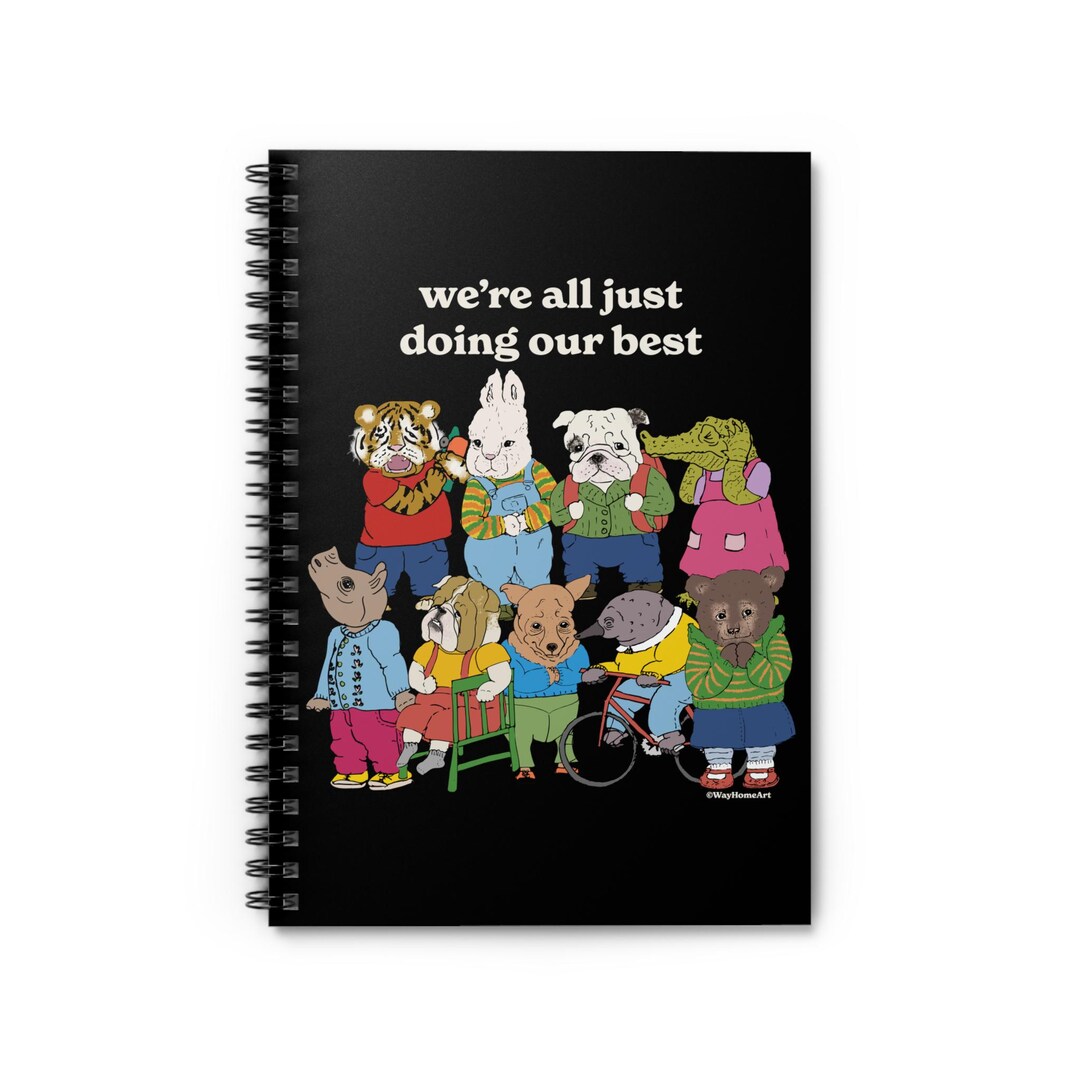 Animals Notebook, Cute Silly Illustrated Animals on Spiral Journal ...