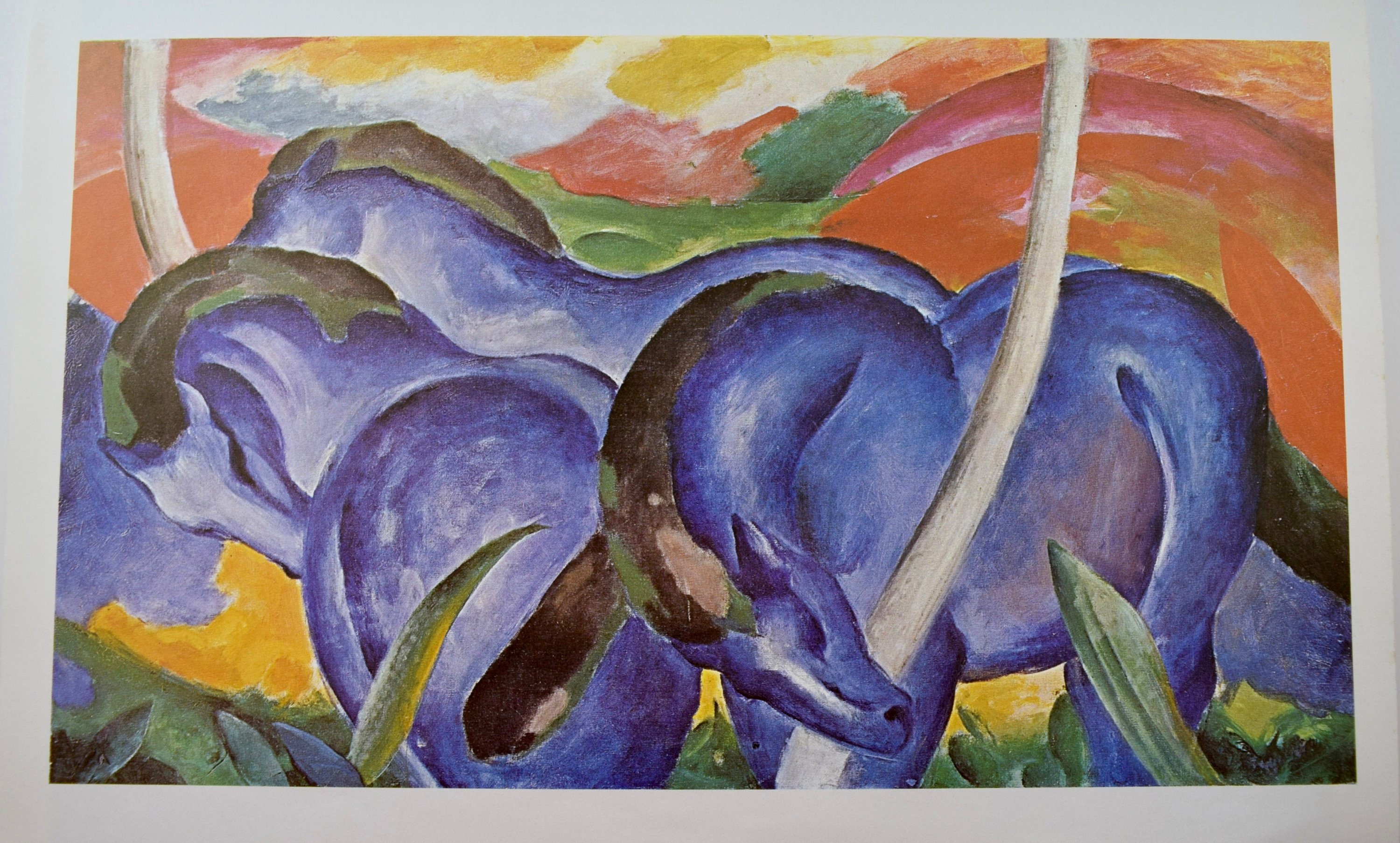 12 x 14 Franz Marc blaue Pferde 1911 Farbe Platte von | Etsy