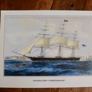 Clipper Ship Nightingale Currier and Ives Vintage Print - Etsy