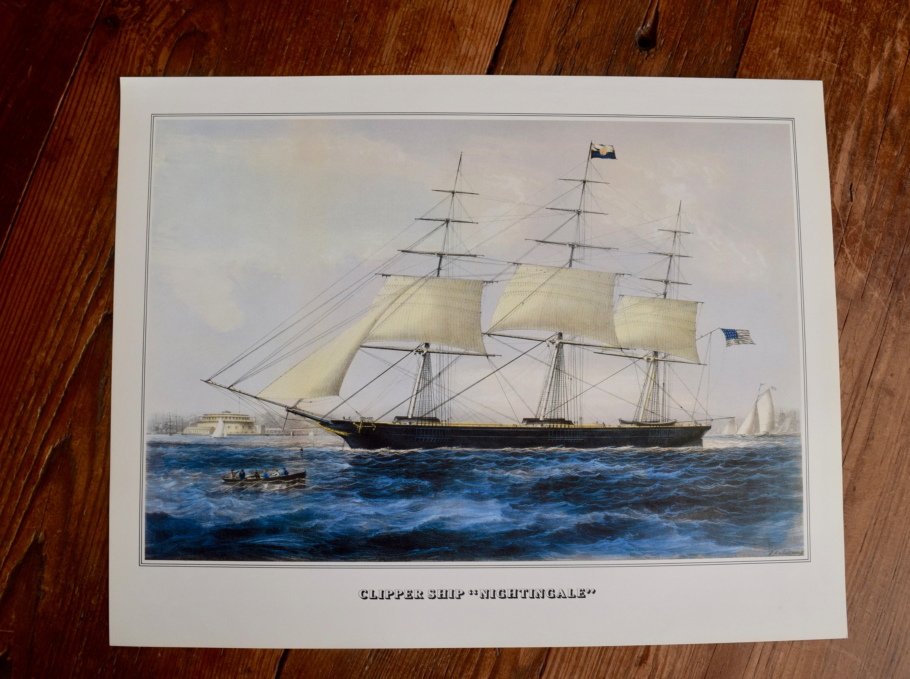 Clipper Ship Nightingale Currier and Ives Vintage Print - Etsy
