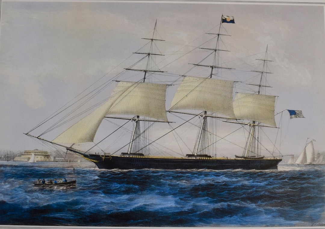 Clipper Ship Nightingale Currier and Ives Vintage Print - Etsy