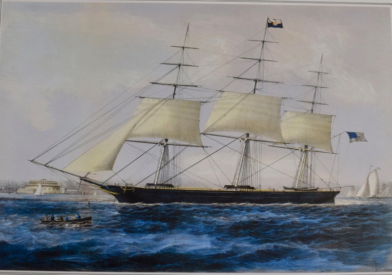Clipper Ship Nightingale Currier and Ives Vintage Print - Etsy