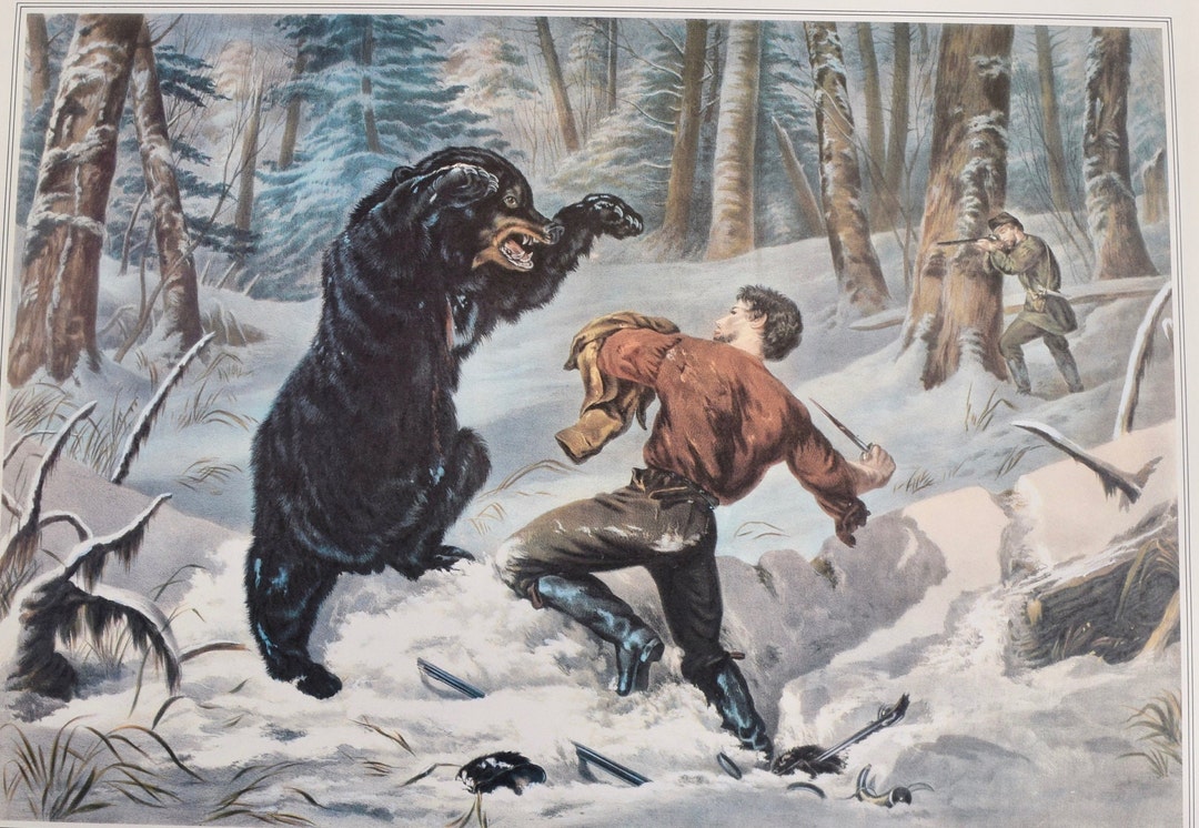 The Life of a Hunter, Currier and Ives, Vintage Print, Americana, Wall ...