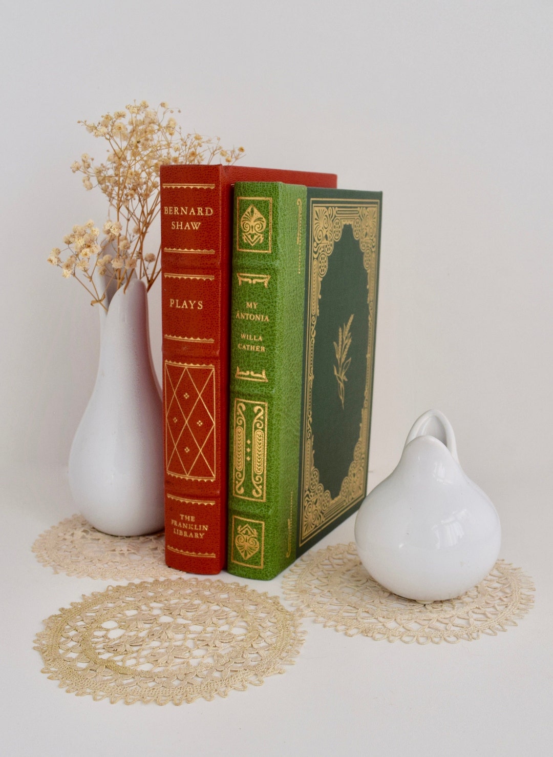 Franklin Mint Red and Green Classic Book Set George Bernard Shaw Willa ...