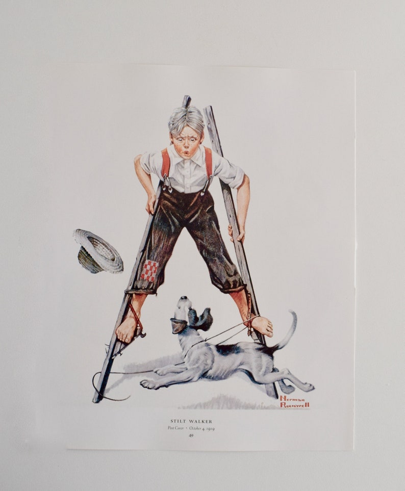 Norman Rockwell, Stilt Walker, Boy's Life, 1919, Vintage Print ...