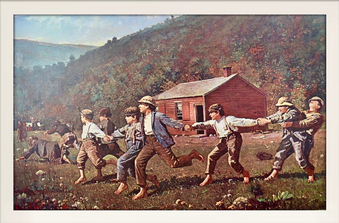 VTG Art Print, Winslow Homer Snap the Whip, 1872 Color Plate, American ...