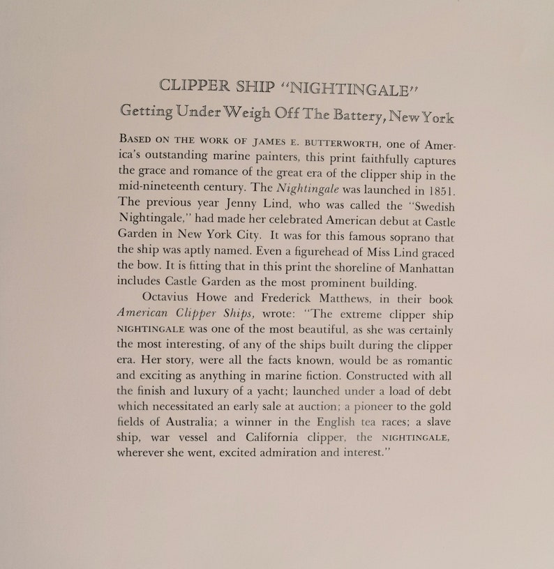 Clipper Ship Nightingale Currier and Ives Vintage Print - Etsy