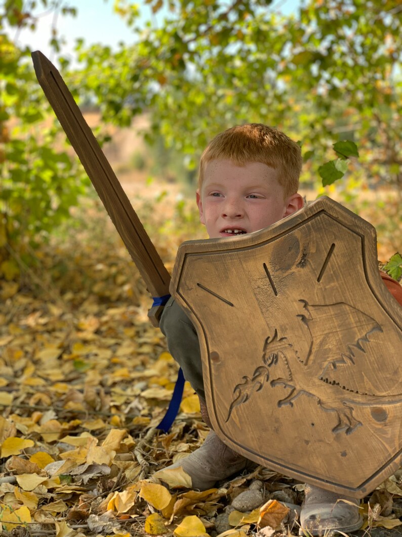 Toy Knight Shield and Sword Wood Toy Make Pretend for - Etsy