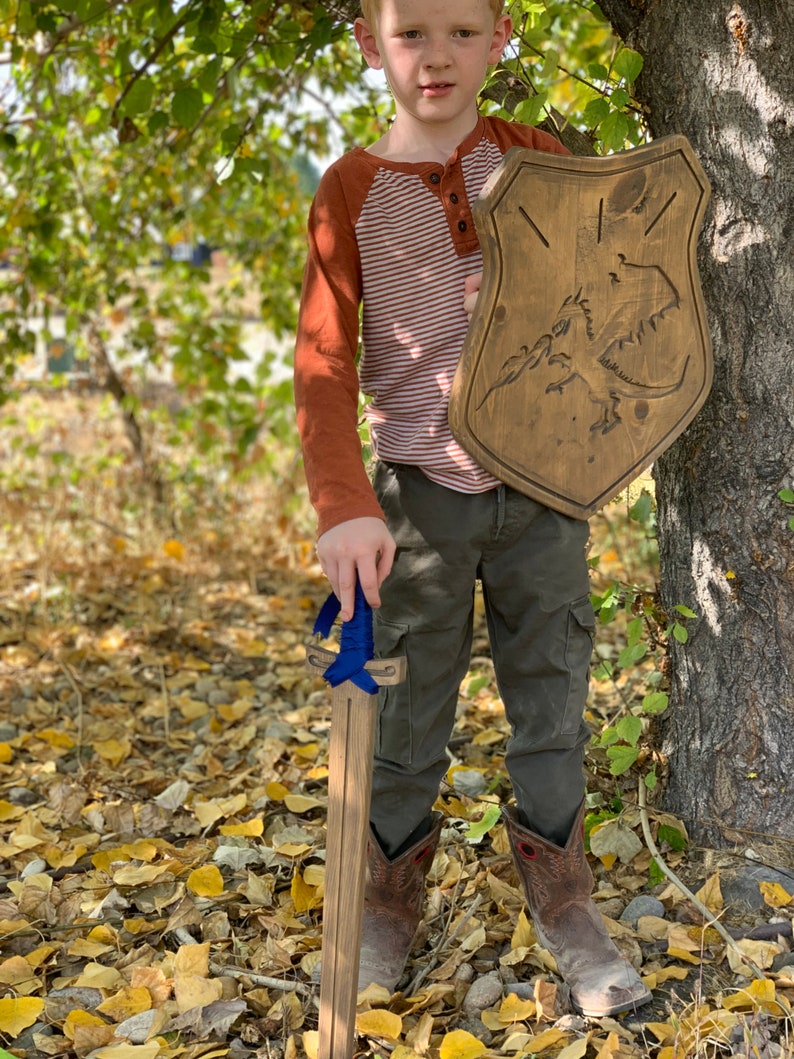 Toy Knight Shield and Sword Wood Toy Make Pretend for - Etsy