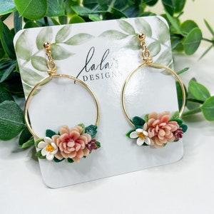 Floral Wire Loop Earrings - Etsy