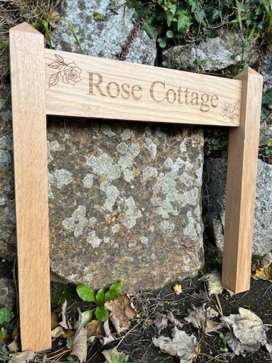 Personalised Engraved Oak House Signs With 2 Posts - Etsy UK