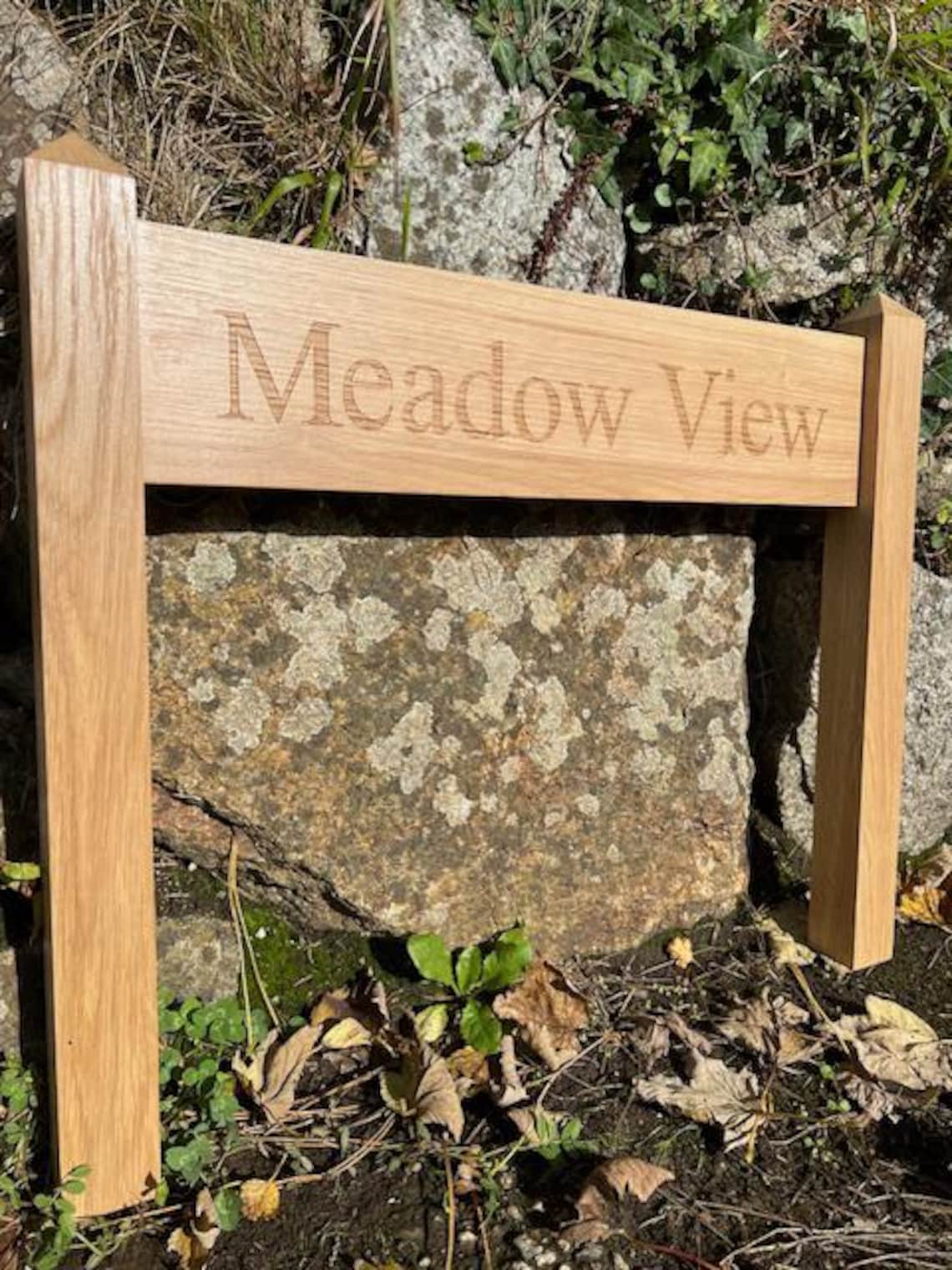 Personalised Engraved Oak House Signs With 2 Posts - Etsy UK