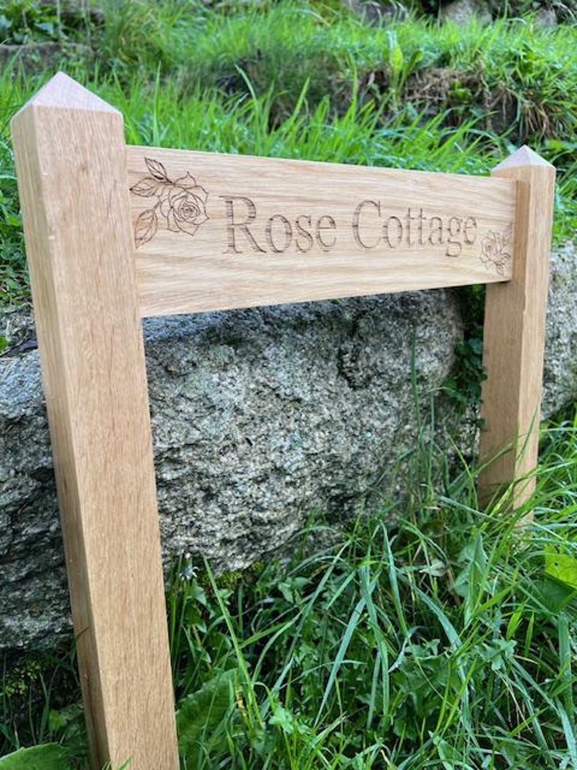 Personalised Engraved Oak House Signs With 2 Posts - Etsy UK